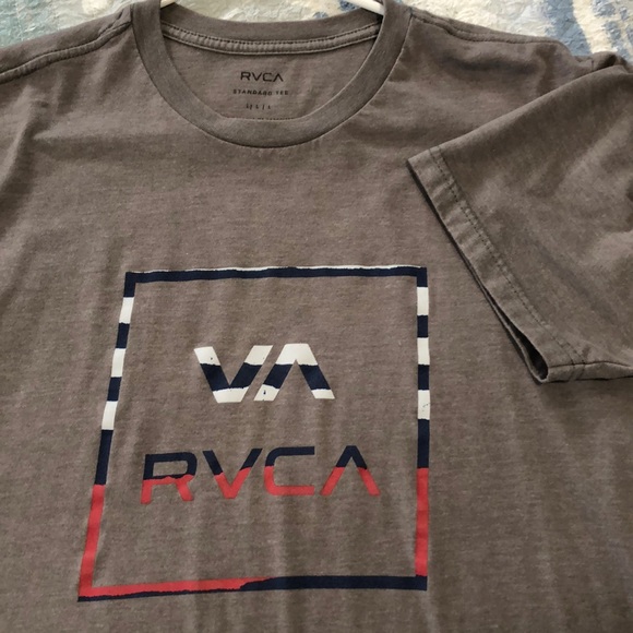 RVCA | Shirts | Rvca Standard Tee Mens Large Red White Blue Usa ...